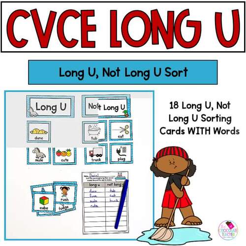CVCE Worksheets - Phonics Centers - Long U - Silent E by The Chocolate ...