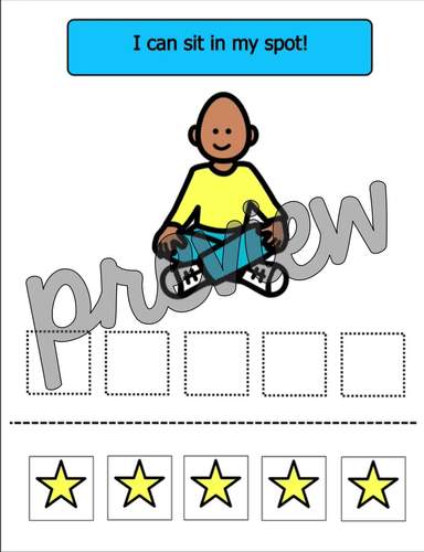 Sitting Positive Behaviour Token Charts for Autism and Special Education