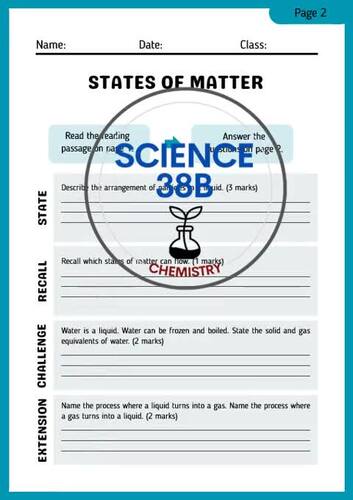 States Of Matter And Changing States Of Matter Activity (With Answer)