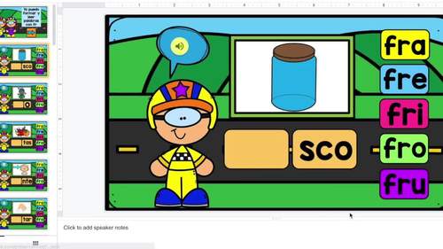 Silabas trabadas Fr - Audio Incluido Google Slides by Recursos Arcoiris