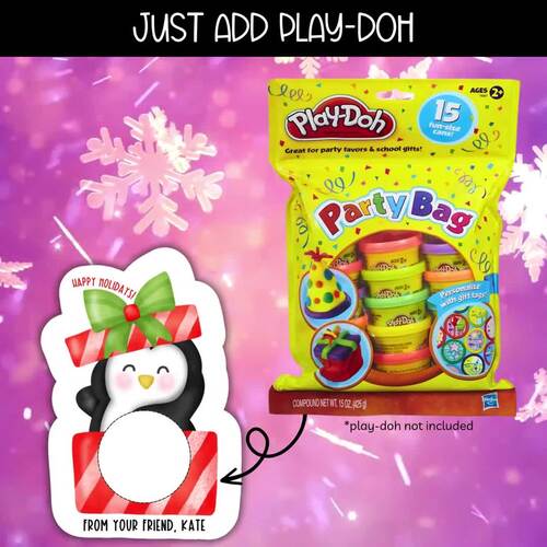 Christmas Play-Doh Favors Card, Holiday Playdoh Gift, Play Dough Non ...