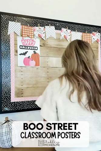 Boo Street Halloween Classroom Posters - Editable! by Ashley McKenzie