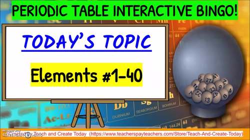 Periodic Table Bingo Game Elements #1-40 Digital Resource Google Slides