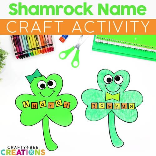 Shamrock Name Craft St Patricks Day Kindergarten Clover Bulletin Board ...