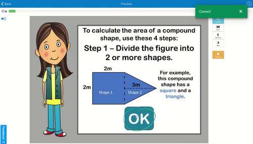 Area of Compound Figures Boom Cards - Self Correcting Digital Task Cards