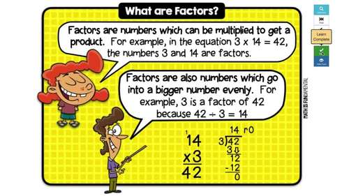 Finding Factors Using T-charts and Rainbow Number Lines | Boom Cards ...
