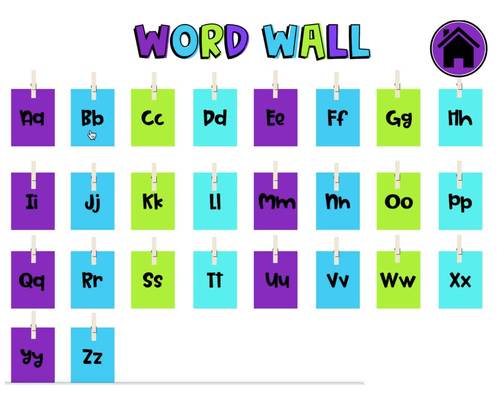 Digital Word Wall and Anchor Chart Station for Virtual Classroom