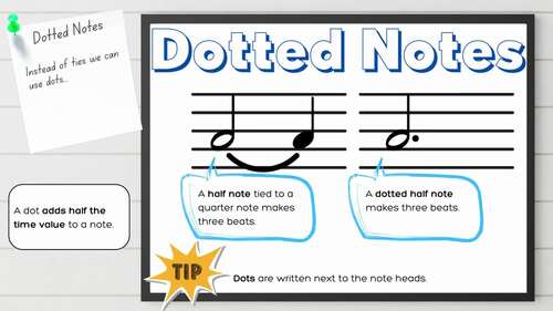 Music Theory RHYTHM 1 Part 3 No Prep Bell Ringers Starters Ties Dotted ...