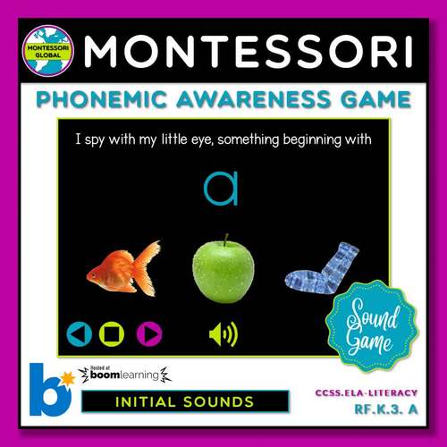 Montessori Sound Game | Initial Sounds | Boom Cards by Montessori Global