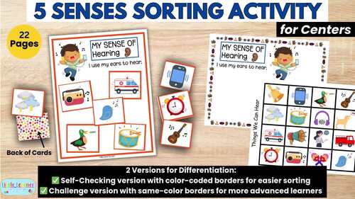 Five Senses Activity, Five Senses Sorting Center Activity, Kindergarten ...