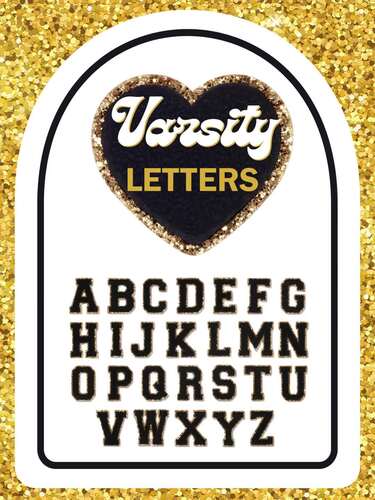 Varsity Glitter Letters by Retro Roots Education | TPT