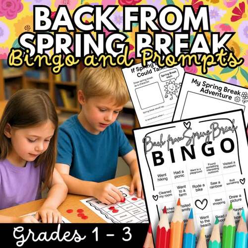 Back From Spring Break Bingo – Back No-Prep Spring Break Activity for K-3