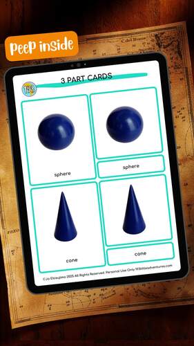 Montessori Geometric Solids + Object Cards 3 Part Cards PDF by jojoebi