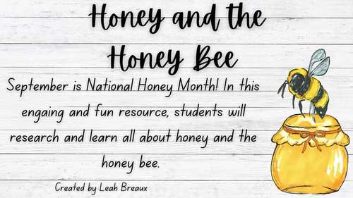 Honey Bee Research Project for Elementary and Middle Grades | TPT