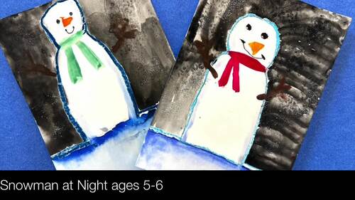 December Art Activity Snowman at Night Quick Make & Take lesson ...