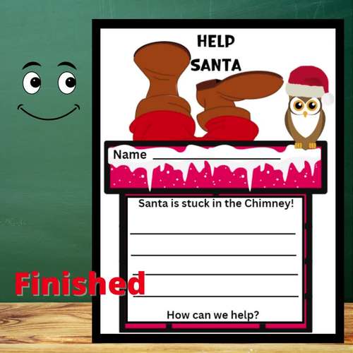 Santa Stuck Christmas Craft Activity Resource Writing Prompt | TPT