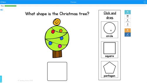 Christmas Tree 2D Shape Boom Cards | Math Distance Learning by Teaching ...