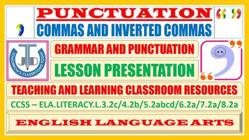 COMMAS AND INVERTED COMMAS - PUNCTUATION: 21 WORKSHEETS WITH ANSWERS