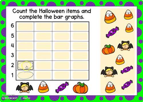 Building and Reading Bar Graphs Boom Cards™ Distance Learning Halloween