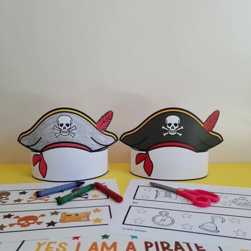 Pirate Hat Crown Craft, Talk Like a Pirate Day Coloring Pages Activities