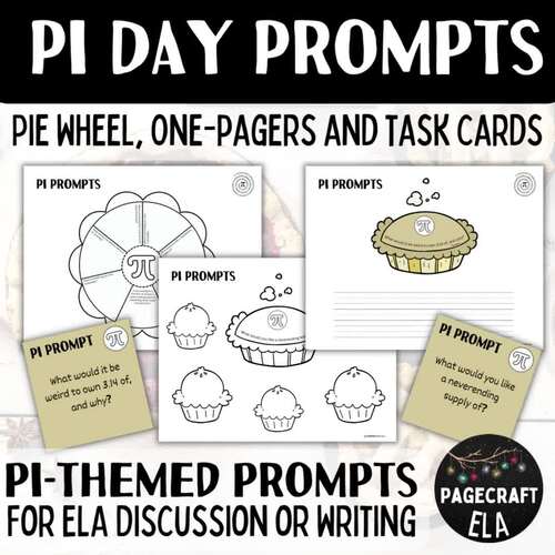 Pi Day ELA Prompts | One-Pagers & Task Cards | Discussion & Writing ...