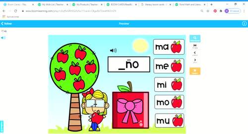 BOOM CARDS: Lectura Sílabas | Digital Resources for reading in Spanish