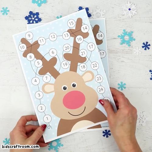 Christmas Lights Reindeer Advent Calendar - Christmas Countdown Craft