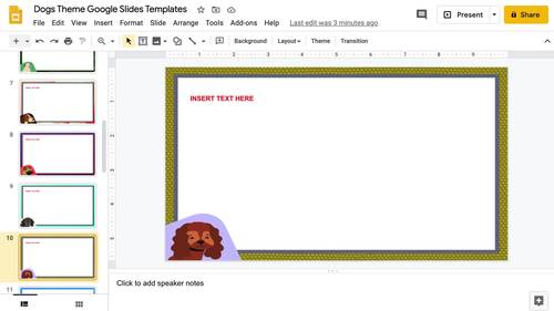 EDITABLE Templates for GOOGLE SLIDES™ | DOG Theme by Teaching Literacy