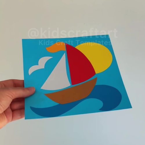 2D Shape Sail Boat Craft Summer Activity Ocean Sea Crafts Kindergarten ...