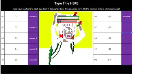 School Girl Commercial Use Pixel Art Template for Google Sheets | TPT