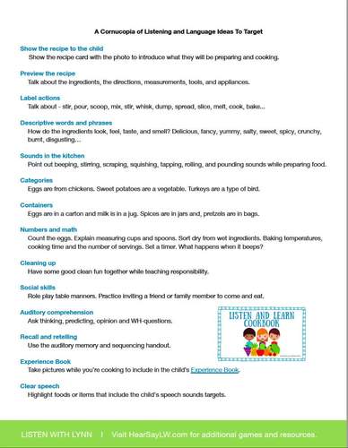 FALL Cook With Me Listening and Language DHH Hearing Loss by Listen ...