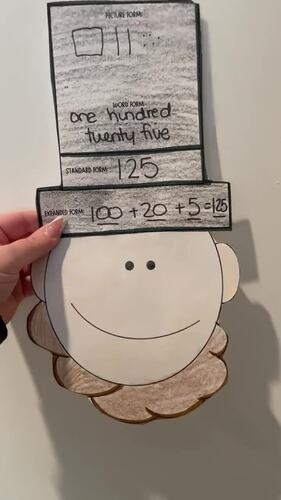 Presidents Day Math Place Value Craft by The Teaching Diva Corner