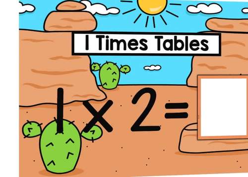 Boom Cards - 1 Times Tables by Miss Rainbow Education | TPT