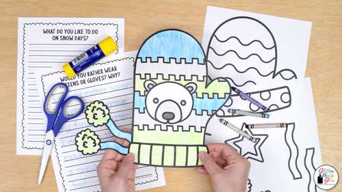 Build a Mitten Craft & Writing Prompts: Winter Printables and PowerPoint