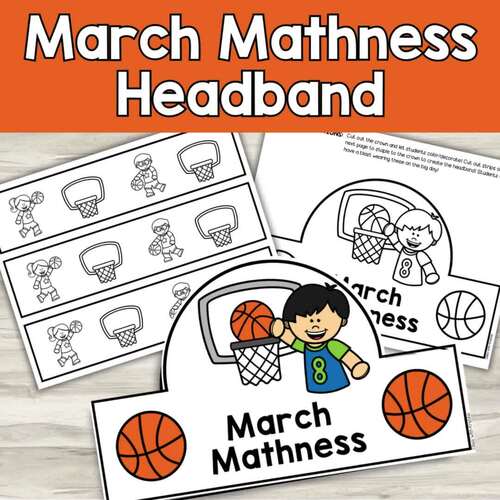 March Mathness Basketball Theme Math Crown Craft Party Headband Hat ...