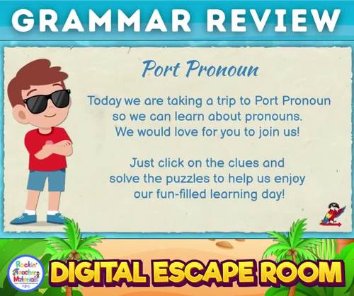 Pronouns Digital Escape Room for Grammar - ELA Resource - Test Prep