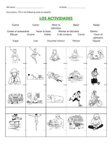 Los Verbos - Spanish Verbs Labeling *2 versions for differentiation*