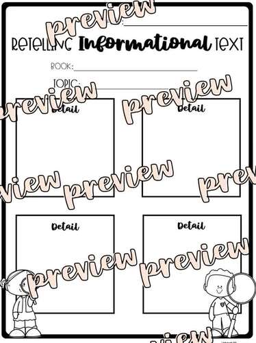 Main Idea and Details - Retelling Informational Text Graphic Organizers