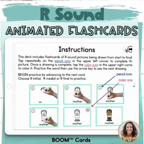 R Sound Animated Articulation Flashcards Boom Cards™ by Cytryn Speech