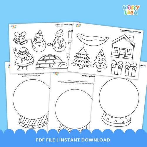 Create and Color Snowglobe – Winter Art & Craft Activity by Wuffyland