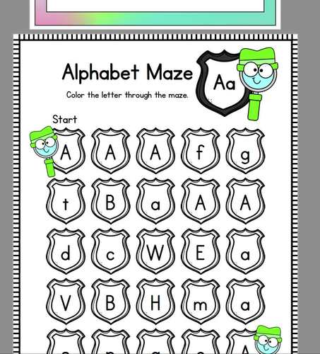 Alphabet Mazes (Uppercase and Lowercase) for Preschoolers | TPT