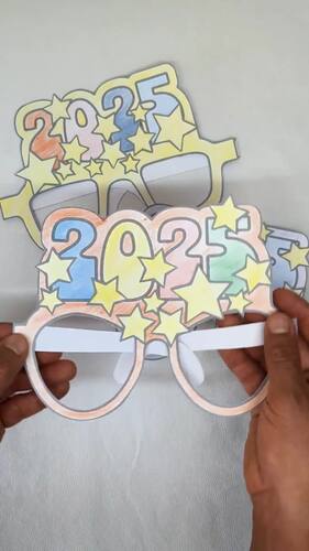 Giant New Year Glasses Printable Craft | Coloring | Welcome First Day ...