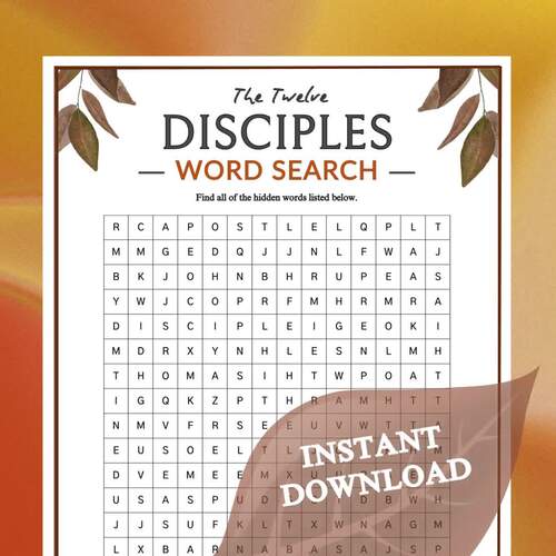 Twelve Disciples Word Search Game | Jesus' Apostles Fun Christian Bible ...