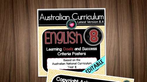 Yr 8 English Learning Goals & Success Criteria! AUSTRALIAN Curriculum ...