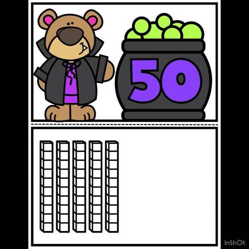 Halloween Skip Counting by 10s Matching Cards | 1st Grade Task Activity