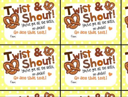Pretzel Snack Testing Motivation Gift Tag-Twist & Shout!You've got all ...