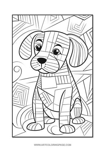Cute Dog Abstract Coloring Pages Vol. 7: Adorable Abstracts Unleashed!