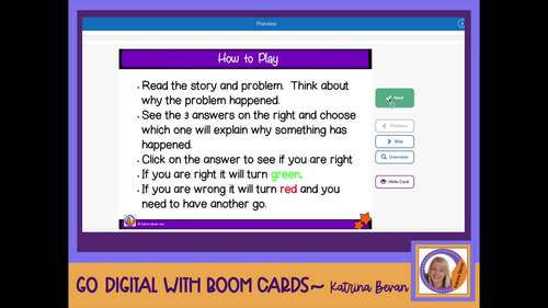 Boom™ Cards: Inferences- Why did it happen? by Katrina Bevan | TPT