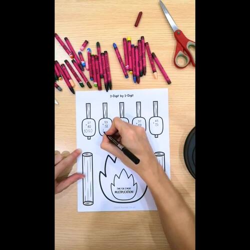 Summer Math Craft Multiplication Practice Smore Camping Day Theme ...