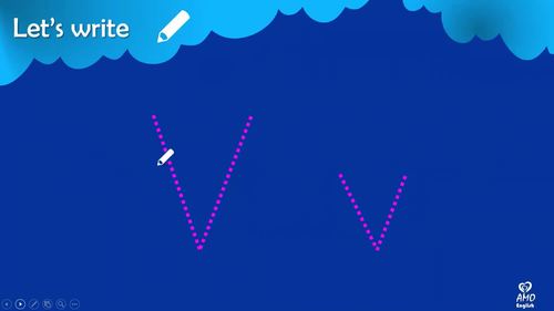 Digital Alphabet Letters V & W no prep Lesson PPT for Distance Learning